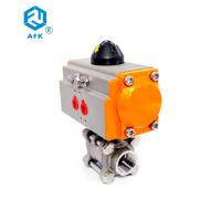 China 3-Piece Pneumatic Actuated Ball Valve DN15-DN80 with NPT/BSPT/BSPP Threads for Industrial Applications for sale