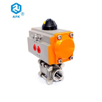 China 3-Piece Pneumatic Actuated Ball Valve DN15-DN80 with NPT/BSPT/BSPP Threads for Industrial Applications for sale