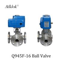 China Stainless Steel Sanitary 3-Way Flange Electric Motor Ball Valve DN15-200mm 2.5Mpa Q945F-16 for sale