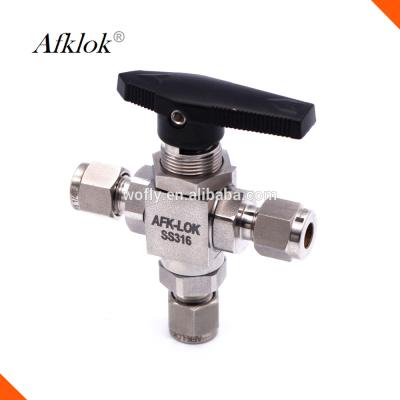 China High Pressure SS316 Three Way 6000 psi Gas Stainless Steel Ball Valve for sale