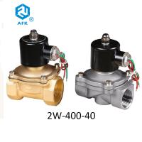 China 2W-400-40 Water Solenoid Valve DN40 Brass 1.5 Inch 110 220 Volt Direct Acting for sale