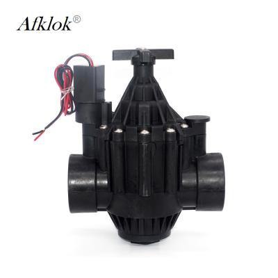 China Plastic Irrigation Solenoid Valve 6-20VDC Fluid Temperature Below 43°C for sale