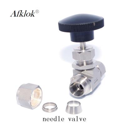 China 316 Stainless Steel High Pressure Needle Valve with OD Ferrule Connection - 3000psi Rating, 3-12mm Sizes for sale