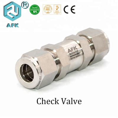 China Stainless Steel 316 Double Ferrule Non-Return Valve 1000-3000 PSI for Gas and Air Compressor Systems for sale