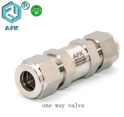 China 6mm SS316 No Return Valve One Way Argon Gas Check Valve for sale