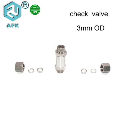 China SS316 High Pressure Check Valve 3mm 6mm 8mm 10mm For Water Air Gas for sale