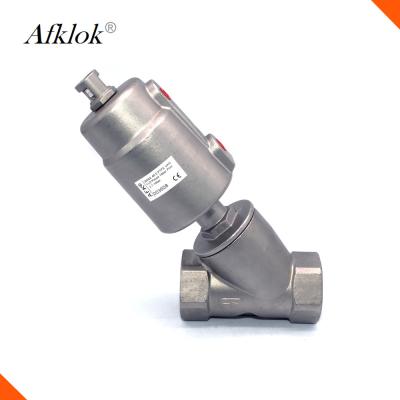 China Normally Closed Pneumatic Angle Seat Valve with 1.6 MPa Pressure Rating and -10℃ to +180℃ Temperature Range for sale