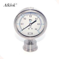 China 63mm Stainless Steel Gas Pressure Gauge with 1-2.5% Accuracy - Sanitary Diaphragm Manometer for sale