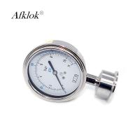 China 63mm Stainless Steel Sanitary Pressure Gauge with 1% Accuracy and Silicon Oil-Filled Case for sale