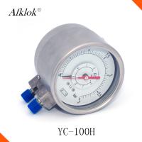 China YC-100H Gas Pressure Test Gauge Laminated Safety Glass -0.1/160 Mpa for sale