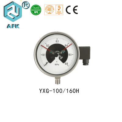 China Low Pressure Natural Gas Test Gauge with Electric Contact - 100mm/160mm Diameter, 0-60MPa Range, Explosion-Proof for sale