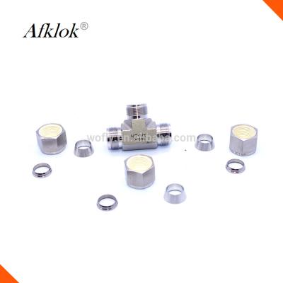 China Male Run Tee Pipe Fitting 6000PSI High Pressure Compressed Air Line Check Valve 6-32mm Tube OD for sale