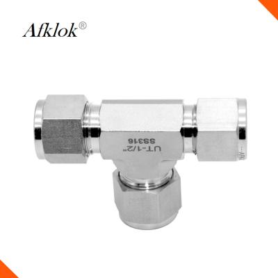 China Tube fittings Stainless steel 316 t shape pipe fitting for water oil gas for sale