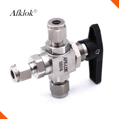 China High Pressure Stainless Steel Ball Valve 3000PSI 3-Way 1/2 Inch with High Temperature Resistance for sale