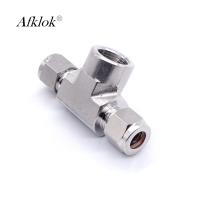 China OD Gas Compression Stainless Steel Tube Fittings 12mm 10mm 8mm 6mm Tee Shaped for sale