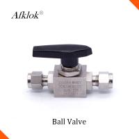 China SS 316 Hose Connector Stainless Steel Tube Fittings 2 Way High Pressure Ball Valve for sale