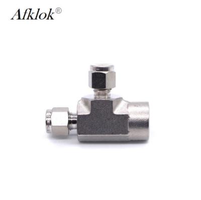 China OD Gas Compression Stainless Steel Tube Fittings 12mm 10mm 8mm 6mm Tee Shaped for sale