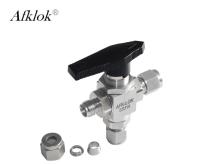 China Ferrule OD High Pressure Three Way Ball Valve Stainless Steel 3000 Psi Manual Power for sale