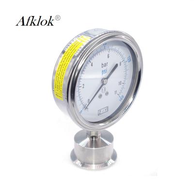 China Stainless Steel Oil Filled Pressure Gauge 63mm 98mm with 1% 1.5% 2.5% Accuracy for Industrial Applications for sale