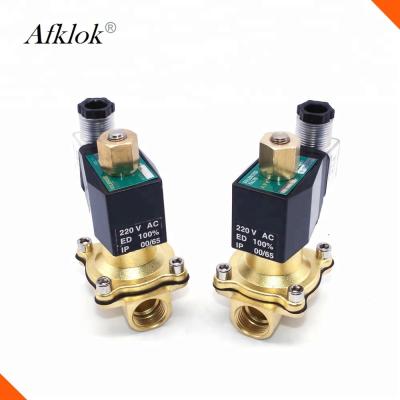 China N/O 1 Inch Brass High Temperature Solenoid Valve Polit Type For Water Gas Oil for sale
