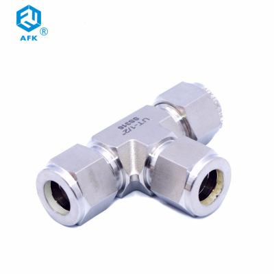 China GB SS316 Forged Equal Tee Fitting Ferrule OD Thread Gas Pipe Fittings for sale