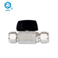 China Stainless Steel 2-Piece Ferrule Ball Valve with AFK Threaded Connection - 1000 PSIG Pressure Rating for sale