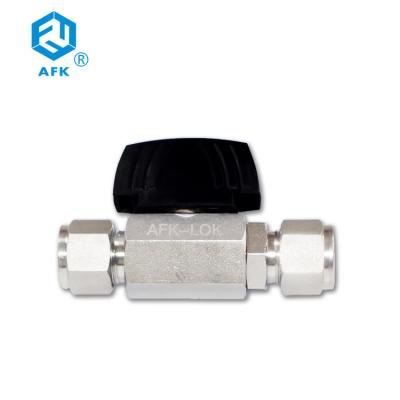 China Stainless Steel 2-Piece Ferrule Ball Valve with AFK Threaded Connection - 1000 PSIG Pressure Rating for sale