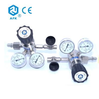 China PCTFE 3000psi Two Gauge Pressure Regulator AFK 316L Cylinder Pressure Regulator for sale