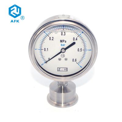 China 63mm Dia Gas Pressure Test Gauge 0.6MPa 24UNF2B with 1% Accuracy and Oil-Filled Option for sale