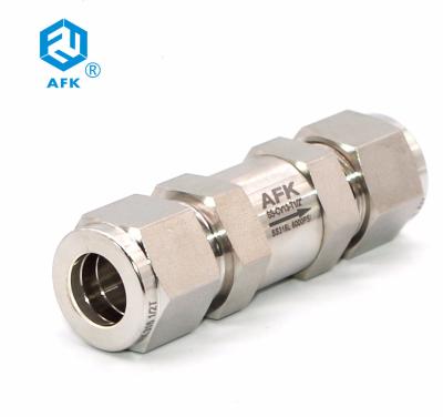 China 6000psi Instrument Check Valve AFK Ferrule Stainless Steel BSPT NPT for sale