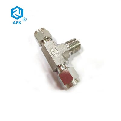 China Stainless Steel Tee Tube Connector Hexagon Head Code Forged NPT Male Branch Tee for sale