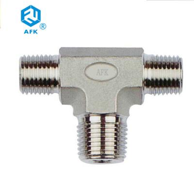 China Hexagon Male Branch Tee Fitting Reducing Shape NPT Steel Pipe T Connector for sale
