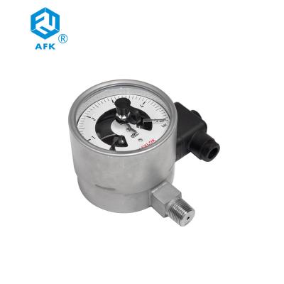China AFK 5bar Electric Contact Pressure Gauge Stainless Steel 304 100mm Male Connection for sale