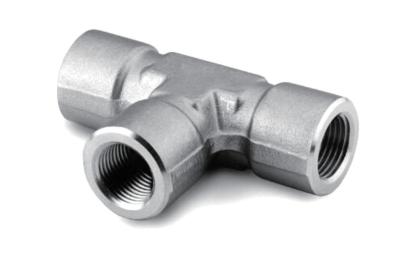 China AFK Equal Shape Female Run Tee Hexagon Head 316 Stainless Steel Pipe Fittings for sale