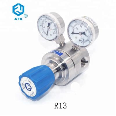 China AFK 1000psi Nitrogen High Pressure Regulator 316L Stainless Steel Dual Gauge for sale