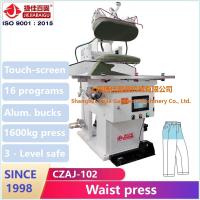 China Touch Screen PLC Full Range Trouser Pressing Machine With Mitsubishi Fast High Pressure for sale