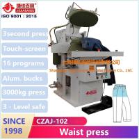 China Full Range Trousers Ironing Machine With Mitsubishi PLC Fast High Pressure for sale
