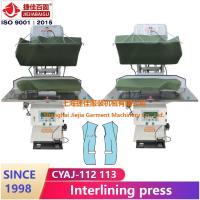China Blazer suit jacket interlining foreparts underpressing vertical press machine Touch Screen PLC for sale