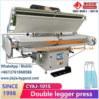 China Trouser Double Leger Pressing Machine Vertical Press Touch Screen Stretch Frame for sale