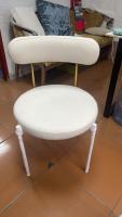 China WENDING Gold Round-Seat Arc-Backrest Bouclé Dining Chair – Nordic Luxury Hotel Chair for sale