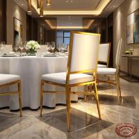 China WENDING Modern Square-Back X-Brace Dining Chair – Minimal Stainless Steel Hotel Restaurant Chair for sale