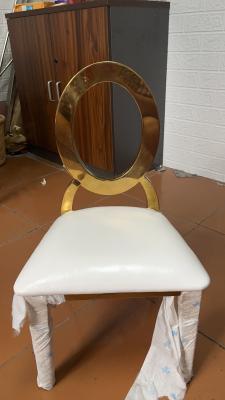 China WENDING Gold O-Ring Circular Backrest Banquet Chair – Modern Loop Wedding Dining Chair for sale