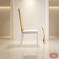 China WENDING Gold Mirror Backrest White-Leg Modern Dining Chair – Luxury Hotel Banquet Chair for sale