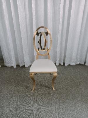 China WENDING Gold Oval Cutout-Back Cabriole Dining Chair – Luxury Wedding Banquet Chair for sale