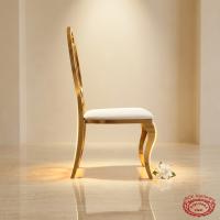 China WENDING Gold Oval Cutout-Back Cabriole Dining Chair – Luxury Wedding Banquet Chair for sale