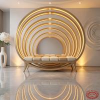 China WENDING Concentric Ring Saturn Sofa – Art Installation Luxury Hotel Round Seating for sale