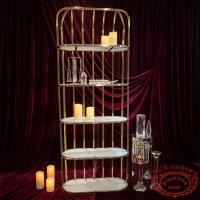 China WENDING Gold Capsule 4-Tier Wedding Wine & Champagne Display Rack – Luxury Event Shelf for sale