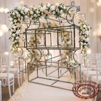 China WENDING Silver Arch Backdrop Frame with Circle Rings – Wedding Ceremony Display Stand for sale