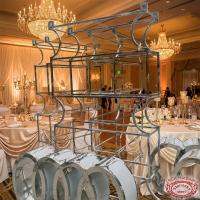 China WENDING Silver Arch Backdrop Frame with Circle Rings – Wedding Ceremony Display Stand for sale