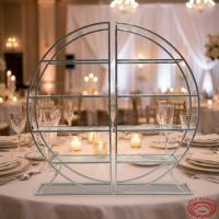 China WENDING Silver Circular 4-Tier Glass Wedding Display Rack – Premium Wine & Dessert Stand for sale